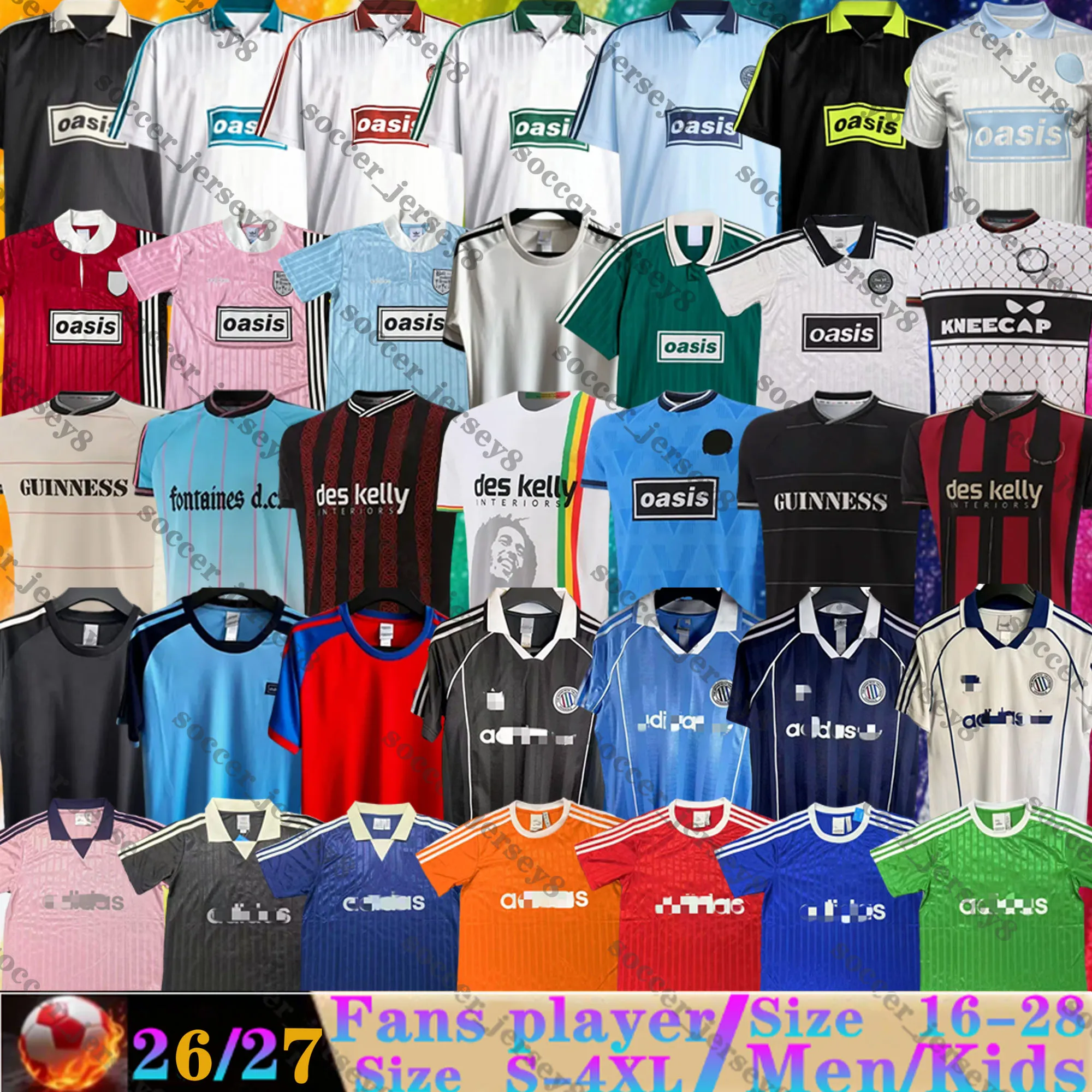 Oasis Tour Firebird Soccer Jersey Mens Football Shirt Black Fontaines ...
