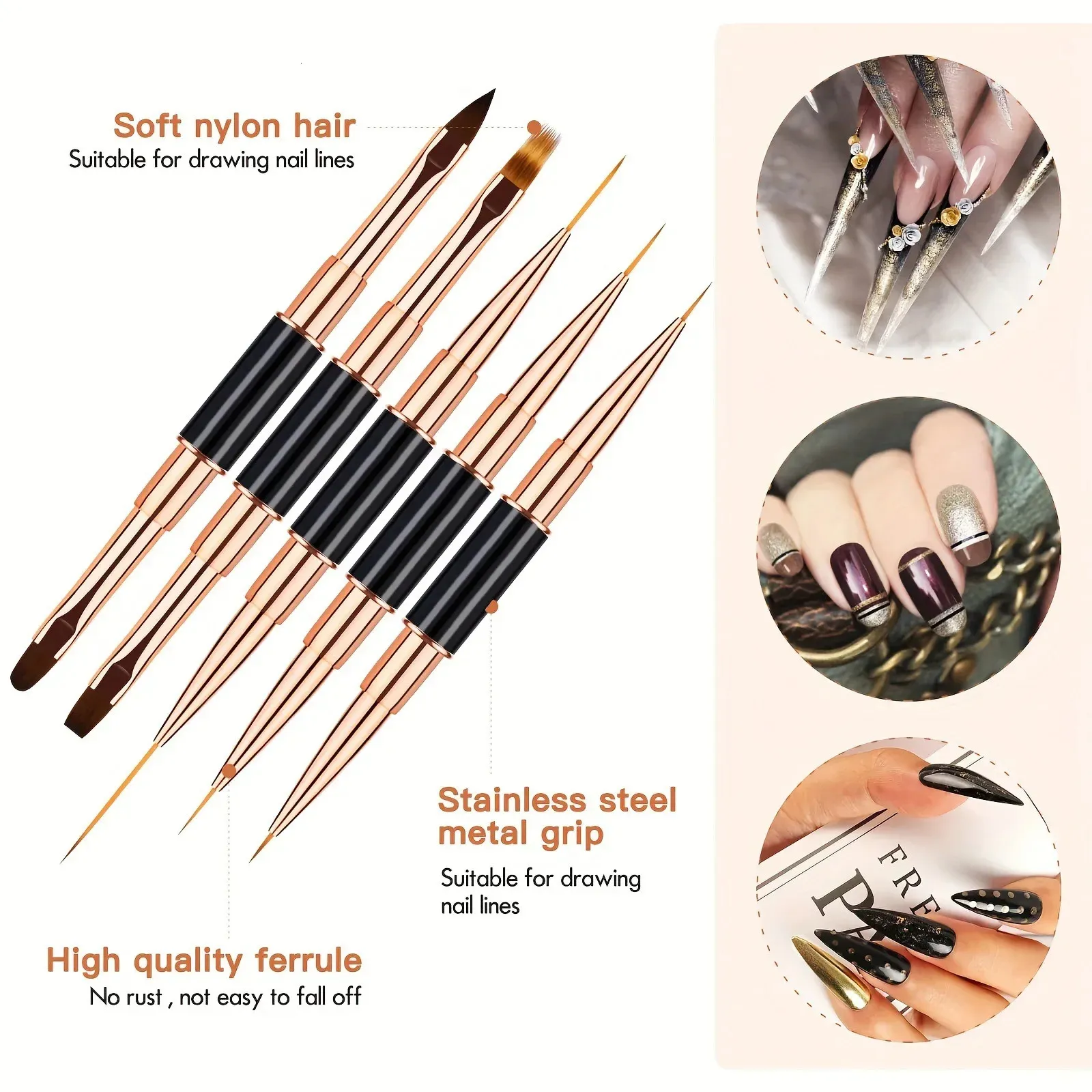 Nail Glue Pottery Pen UV Gel Brush Pen Metal Nail Art Painting Drawing ...