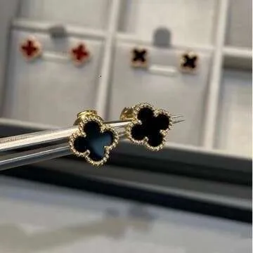 VanCleeefArpels Silver Earrings - Mini 9mm Four-Leaf Clover Design with ...