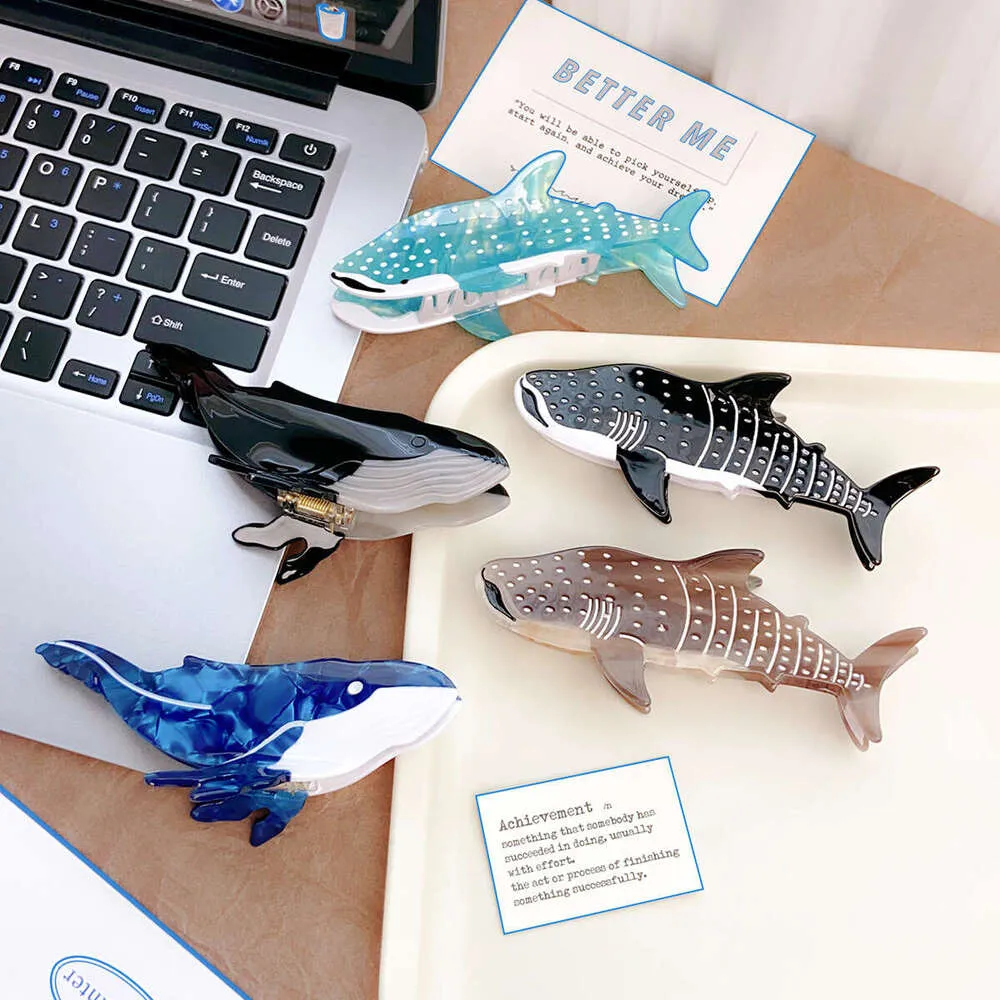 Ocean Style Cartoon Animal Pattern Chemical Fiber Hair Claw Clip for ...