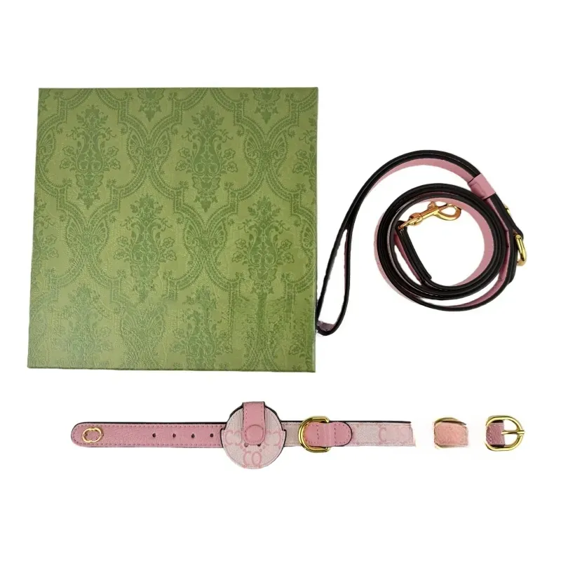 Designer Dog Collar with AirTag Holder Classic Letter Pattern Canvas ...