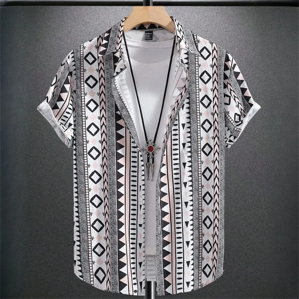 Retro Ethnic Pattern 3D Print Men and Women Oversized Linen Knit Shirt ...