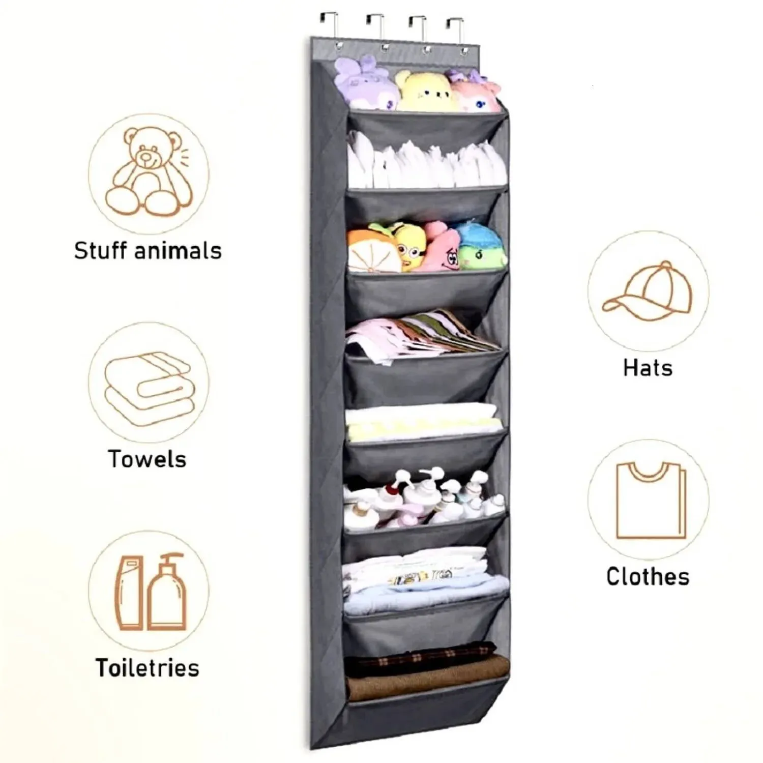Ddmythur Wall Mounted Shoe Storage Bag Multi Layer Organizer For Door ...