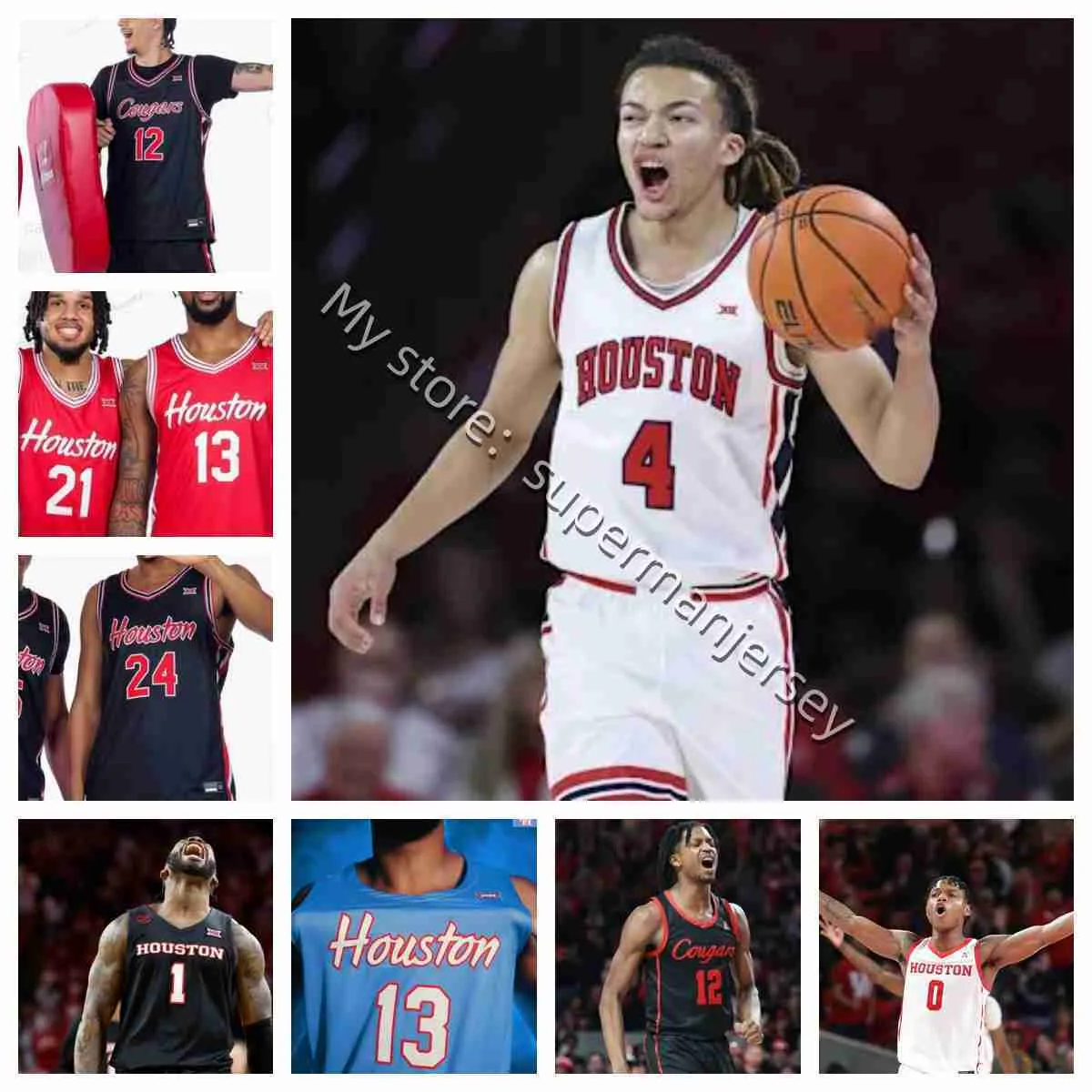 2026 Cougars College Cheap Basketball Shirts Sizes S 3XL Jefferson #0 ...