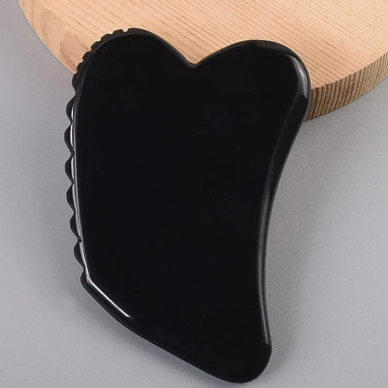 Face Care Sawtooth Gua Sha Tool Stone Rose Quartz Scraper Massager for ...
