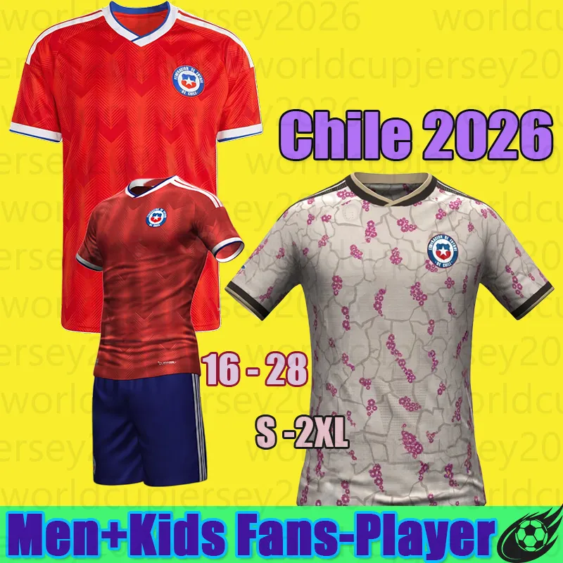 Chile 2026 Mens Soccer Jerseys Home & Away Red Football Shirts For Fans ...