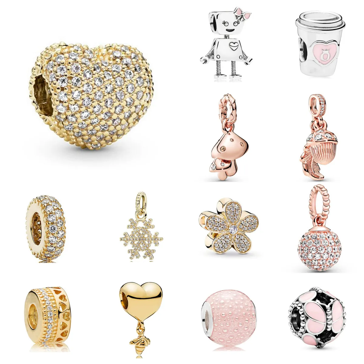 Wholesale Jewelry Beaded Silver-Plated Love Tree Bell Pendant Charm ...