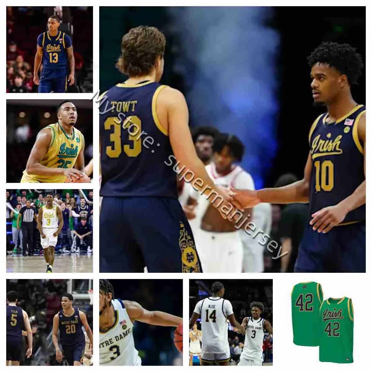 Notre Dames Fighting Irish College Basketball Jerseys Stevens, Imes ...