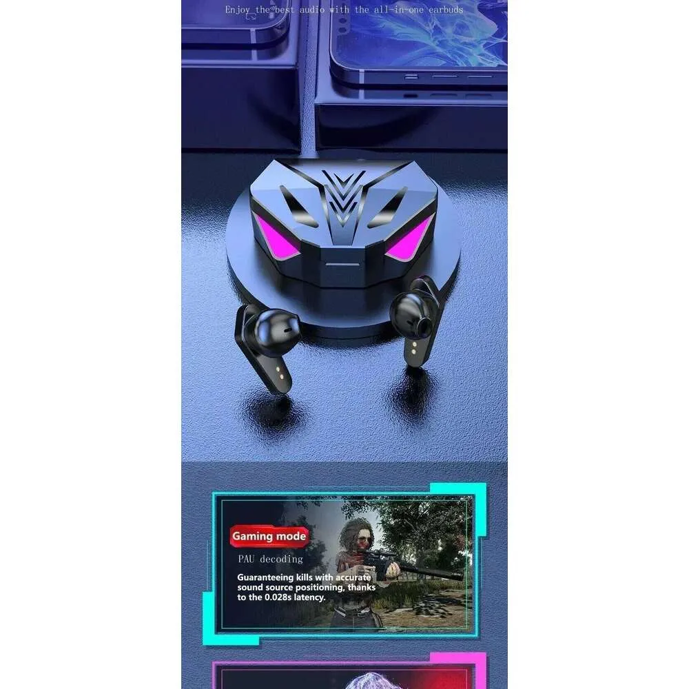 TWS Gaming Earbuds Wireless Bluetooth Earphones With Mic 9D Stereo ...