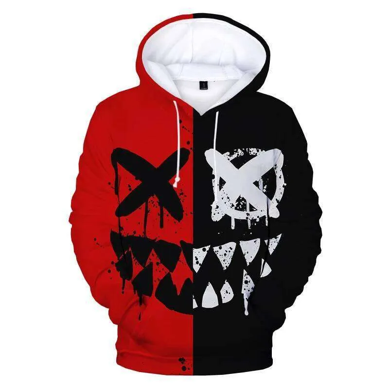 Digital Print Polyester Hoodie Sweatshirt with 3D Devil Smiling Face ...