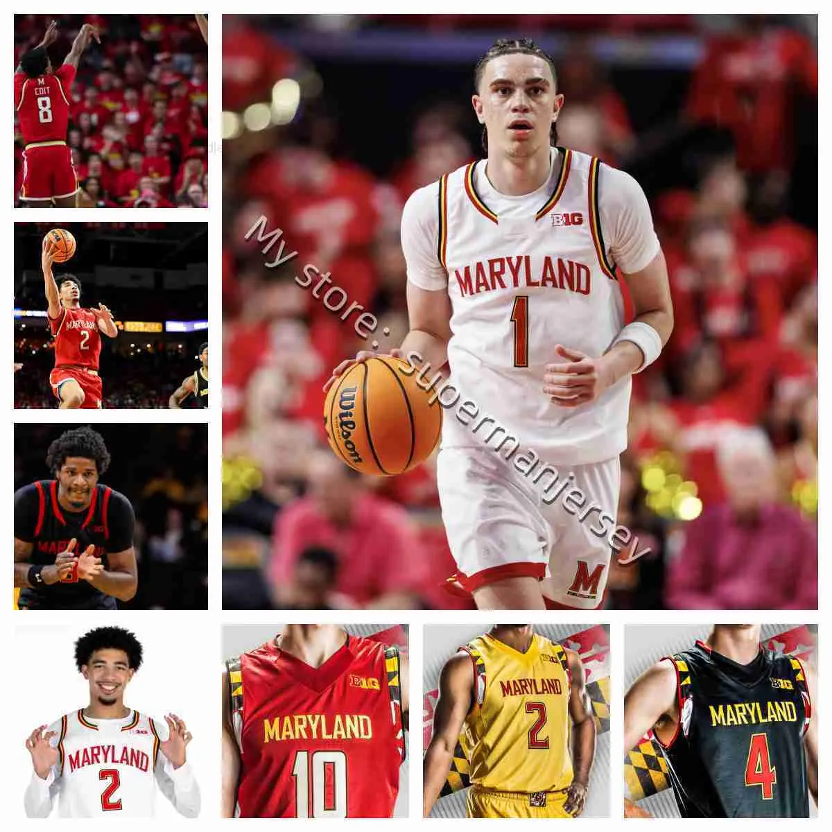 Maryland Terrapins Basketball Jersey College Team Apparel With Adams ...