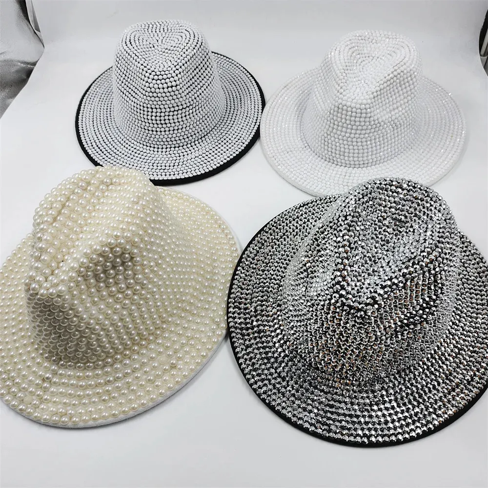 Blue Beige Pearl Fedora Hat Handmade Jazz Fedora for Men and Women ...