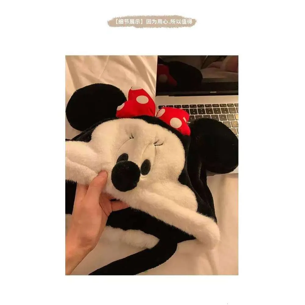 Disney New Cute Minnie Winter Plush Warm Hat Mickey Cartoon Ears Hats ...