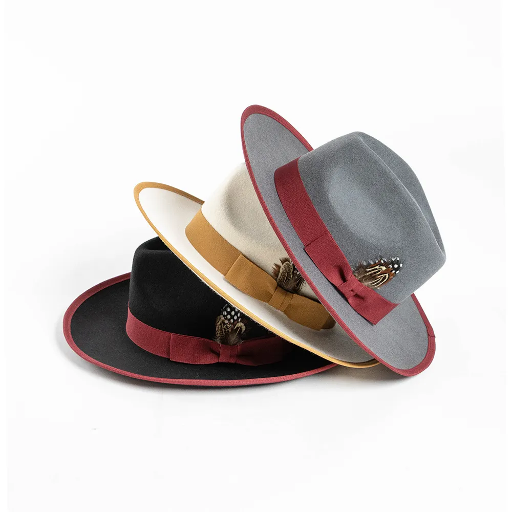 Wool Felt Fedora Hat for Women and Men with Adjustable Strap ...