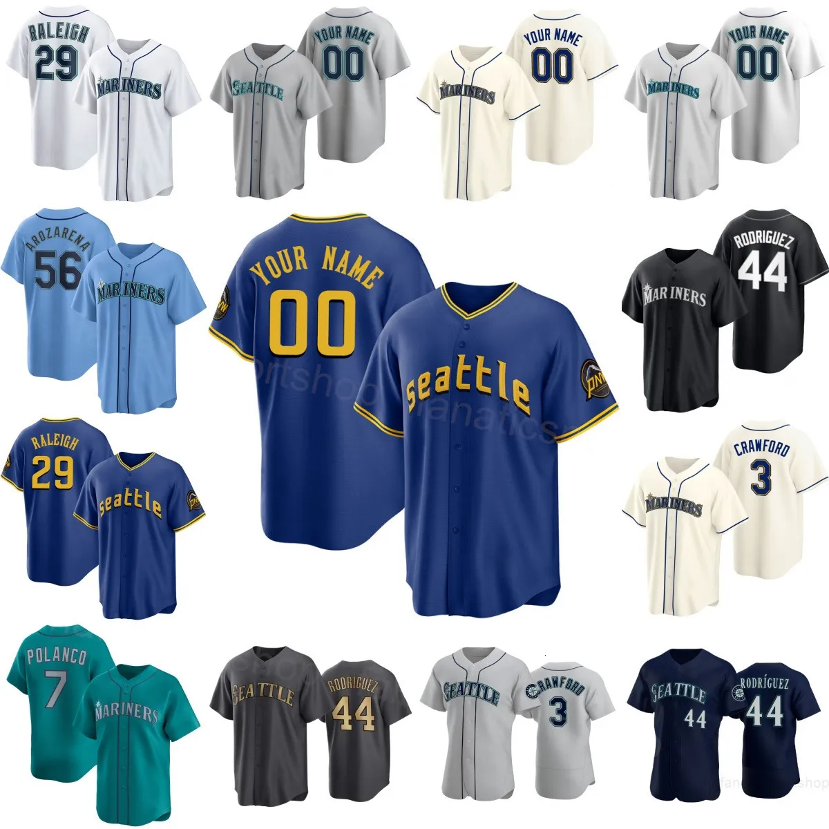 Seattle City Connect Custom 100 Polyester Baseball Shirts Featuring ...