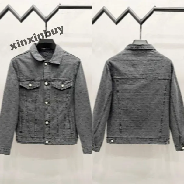 Designer coats jacket men women denim waist-length unisex geometric ...
