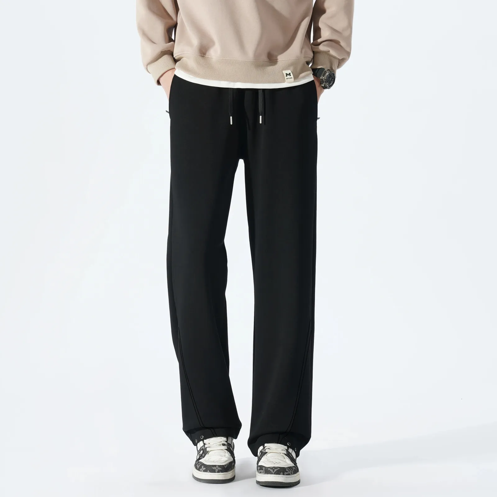 Mens Tall Sports Pants 120 cm Length Elastic Waist Acrylic Knit Terry ...