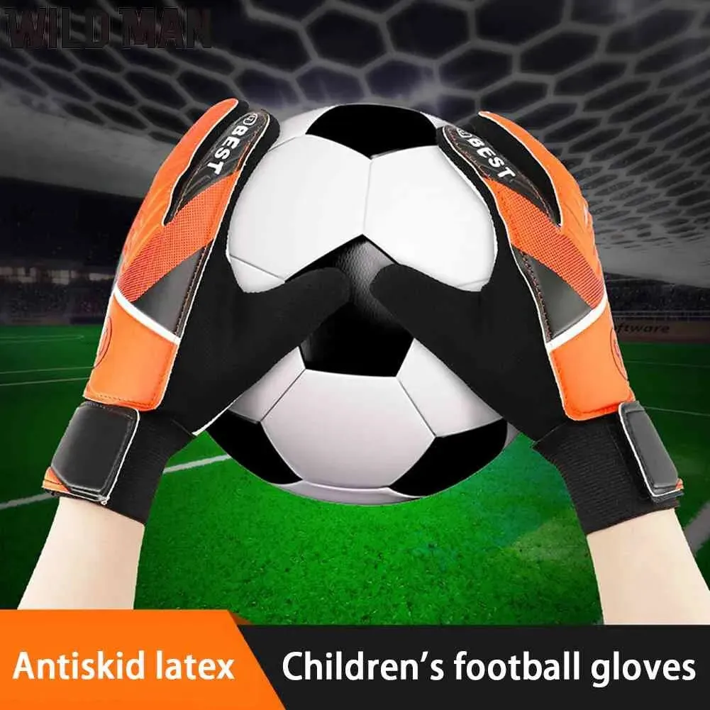 Kids Latex Soccer Goalkeeper Sports Gloves Anti Collision, Non Slip ...