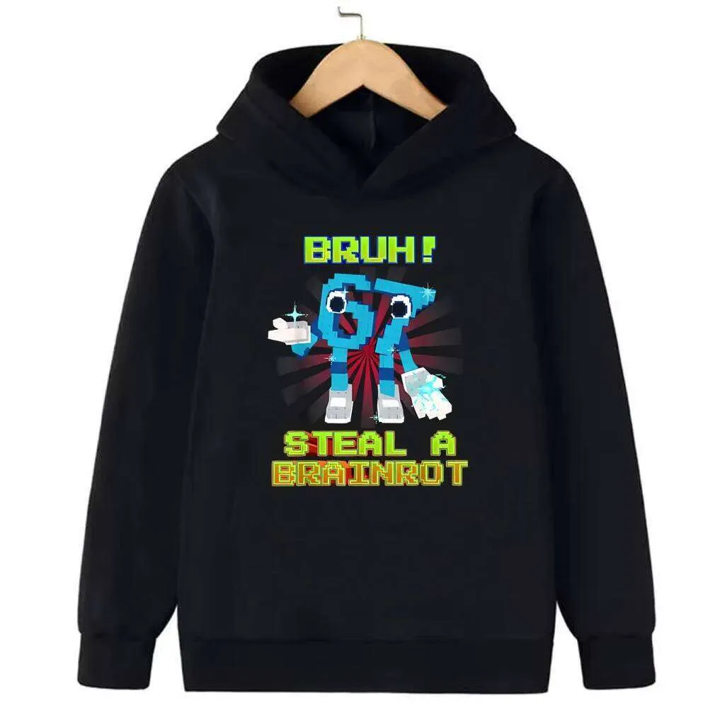 67 Six Seven Clothing BrainRot Cartoon Boy Hooded Sweatshirt Korean ...