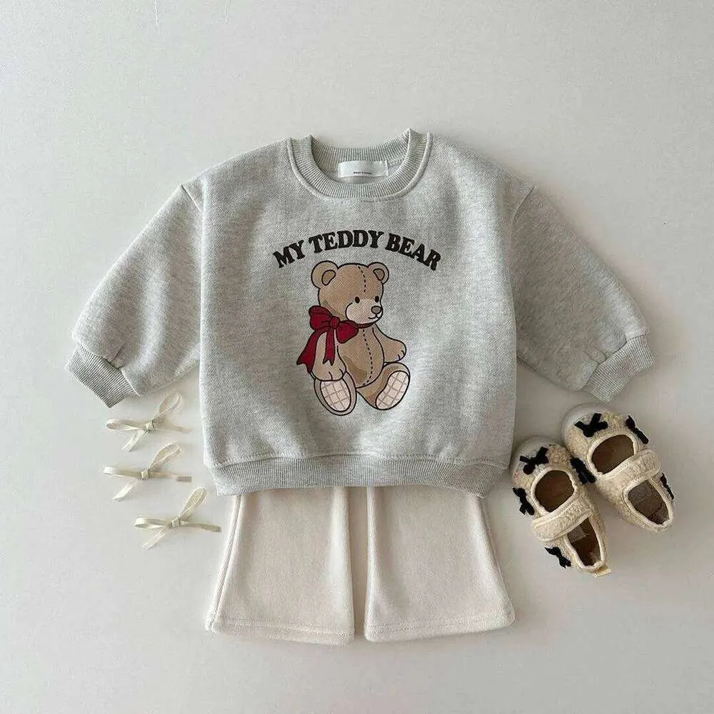 Children's Long Sleeve Cartoon Bear Rabbit Print Cotton Pullover ...