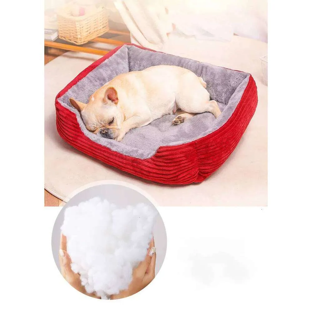 Plush Dog Rectangle Kennel Small Pet Sofa Bed Winter Warm Cushion for ...