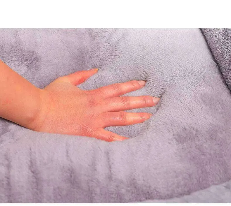 Plush Dog Rectangle Kennel Small Pet Sofa Bed Winter Warm Cushion for ...