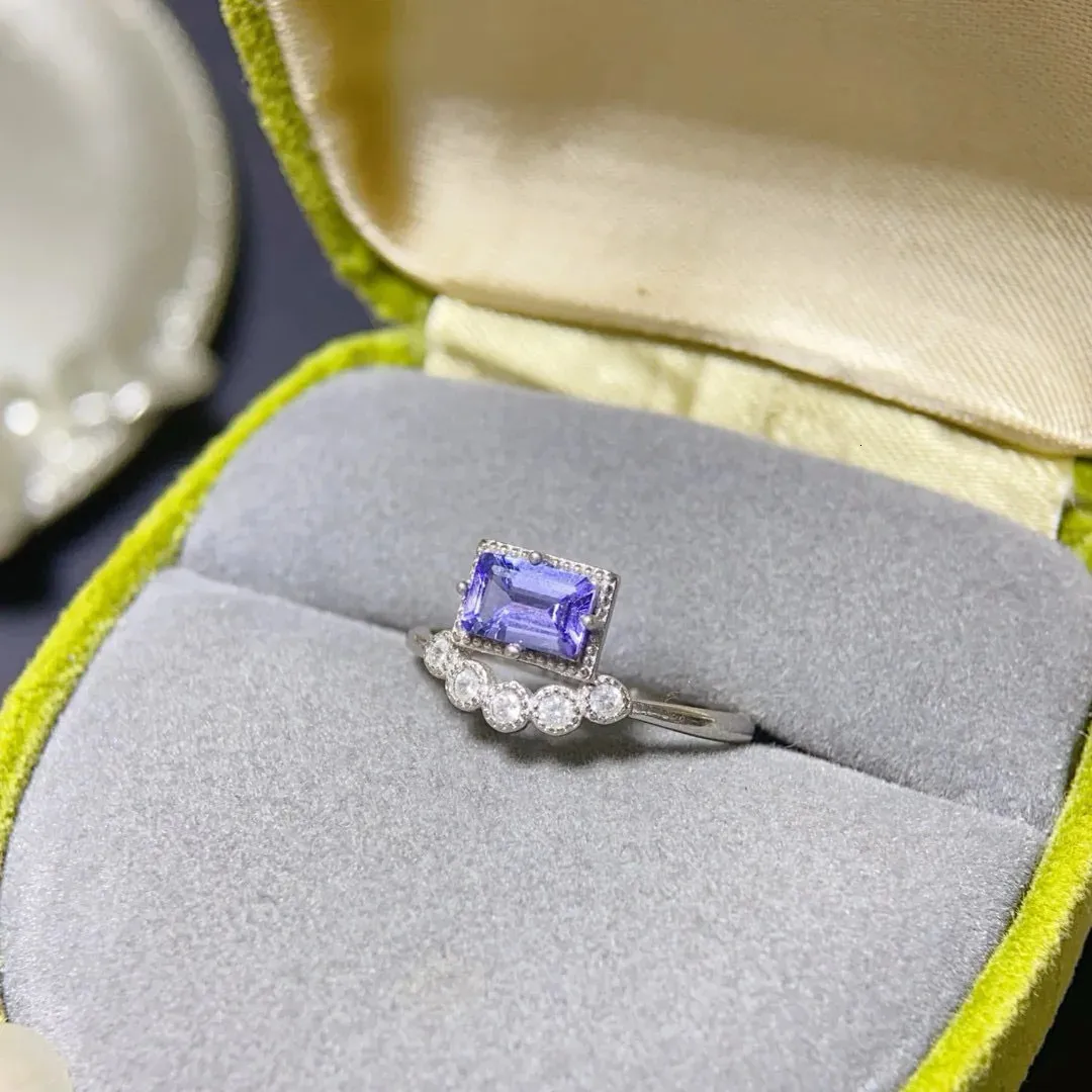 Natural Tanzanite Stone Ring 925 Sterling Silver 46mm Main Stone Horn ...