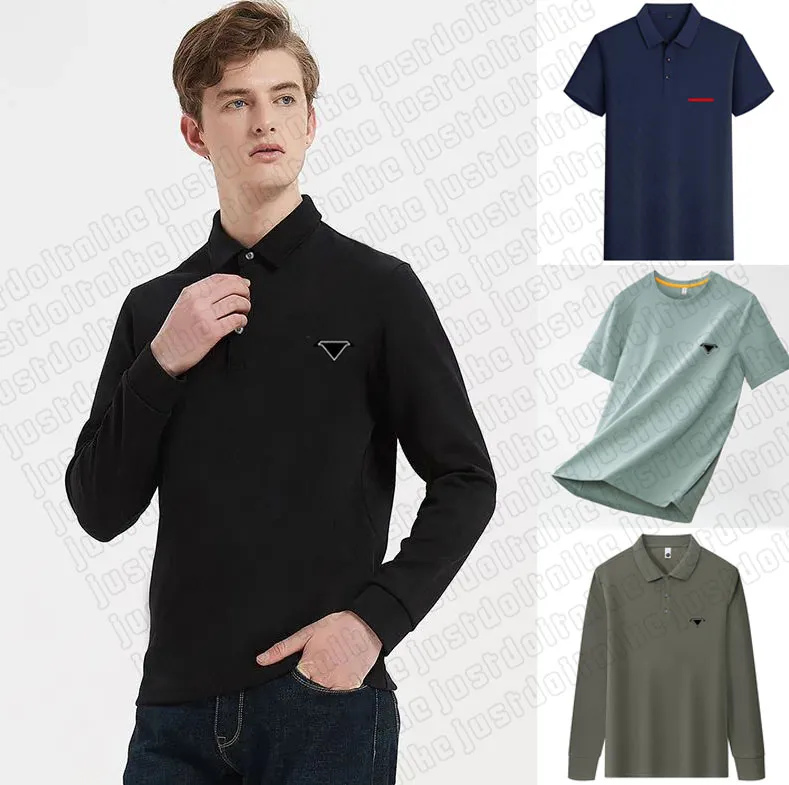 Premium Men's Long Sleeve Polo Shirt: Solid Color Pullover Tee ...