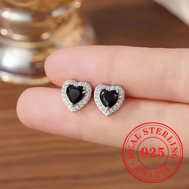 Huitan Heart Shape Stud Earrings Gold Artificial Material with White ...