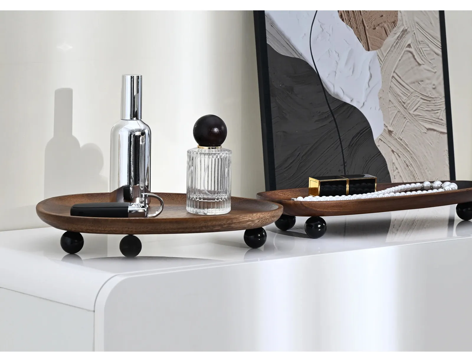 Irregular Shape Wooden Decorative Tray for Jewelry Supplies Storage ...