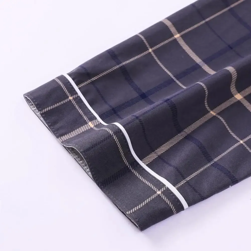 Men Corduroy Pajamas Set Long Sleeve Lapel Tops and Elastic Waist Pants ...