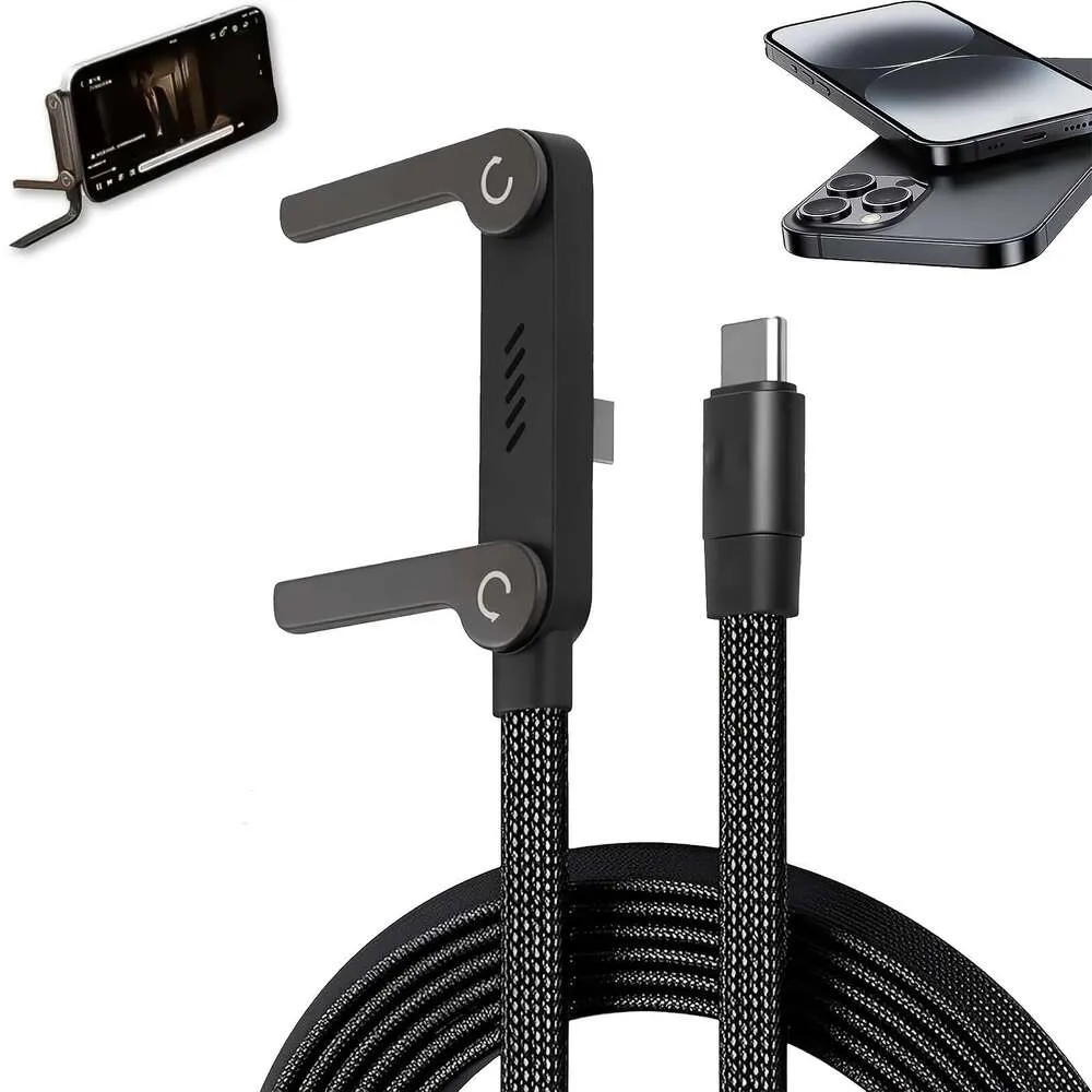 Fast Charging 240W 2 In 1 Invisible Stand Charter Cable With Built In ...