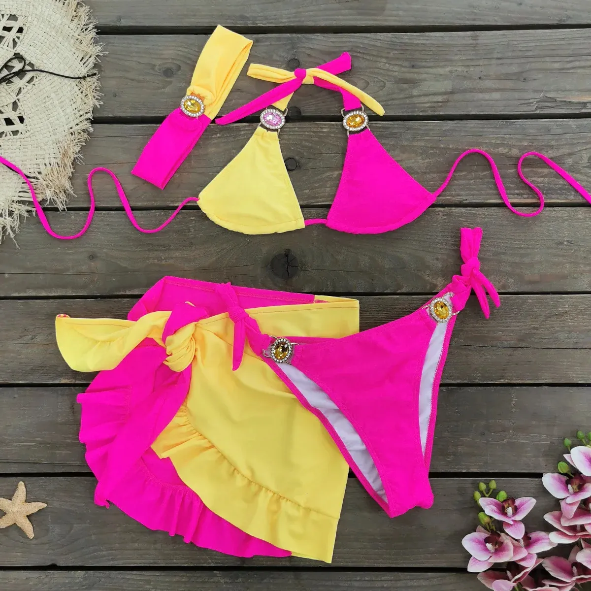 Brazilian Jewelled Rhinestone Bikini Set Two Piece... From Ping07, $19. ...