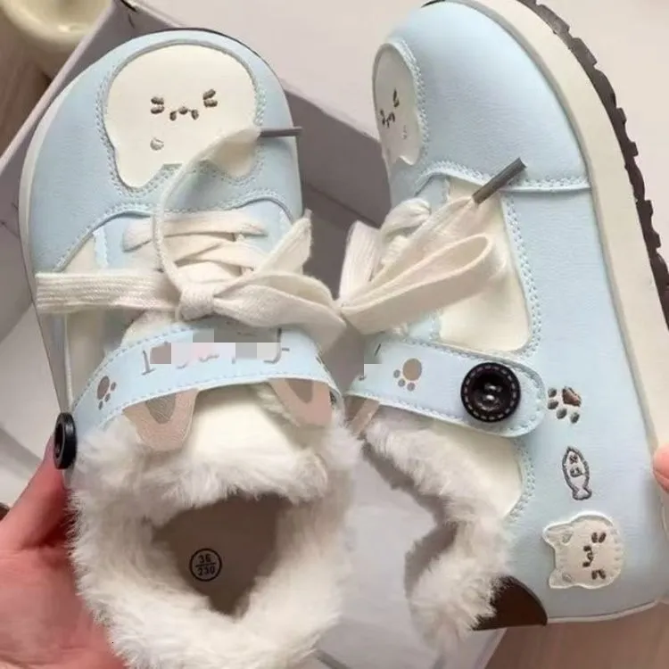 Winter Women's White Loafers with Buckle Strap Breathable Fabric Casual ...