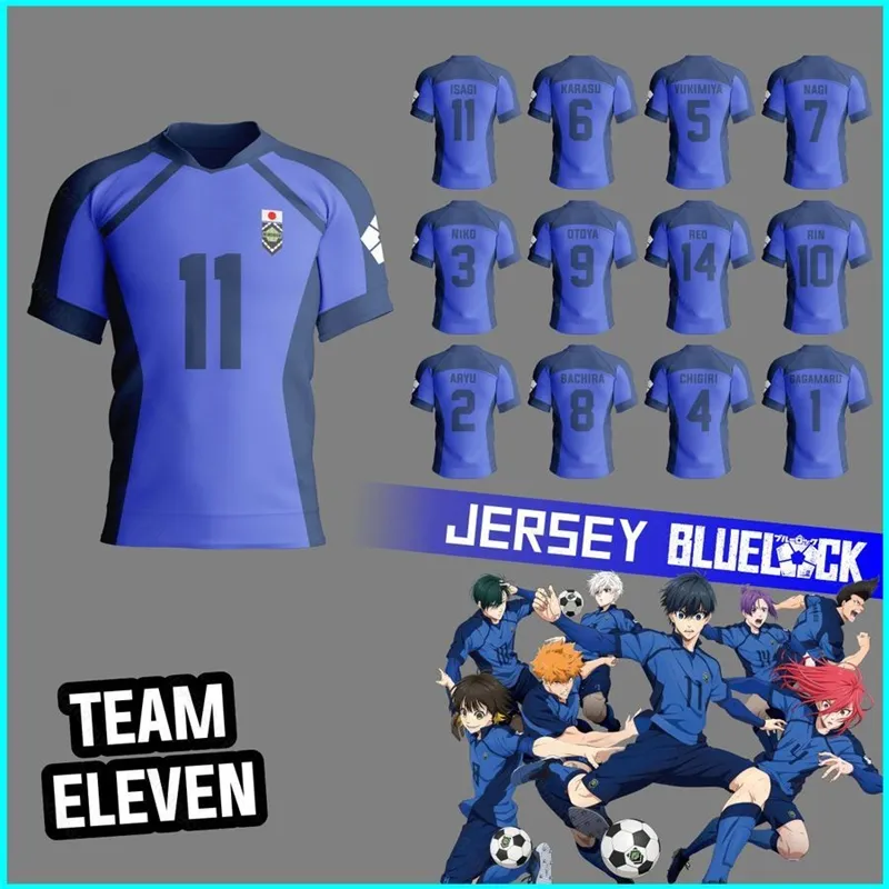Wholesale Blue Lock Anime Football Jerseys Custom Name Number Soccer ...