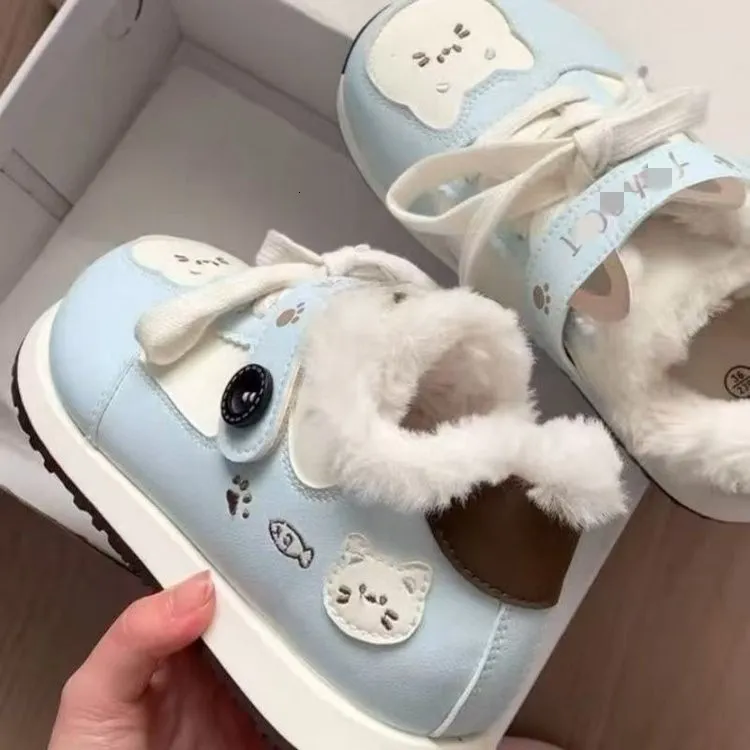 Winter Women's White Loafers with Buckle Strap Breathable Fabric Casual ...