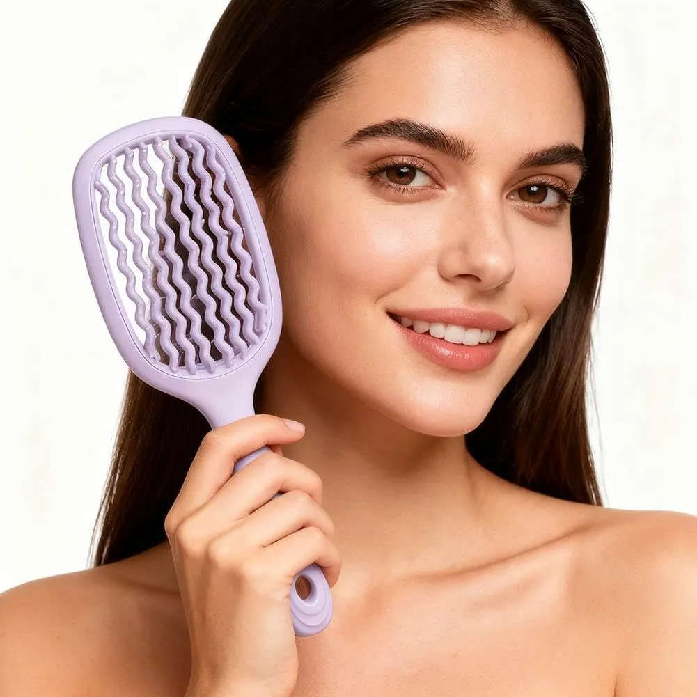 Square Hollow Hairbrush Wide-Tooth Comb for Detangling and Scalp ...