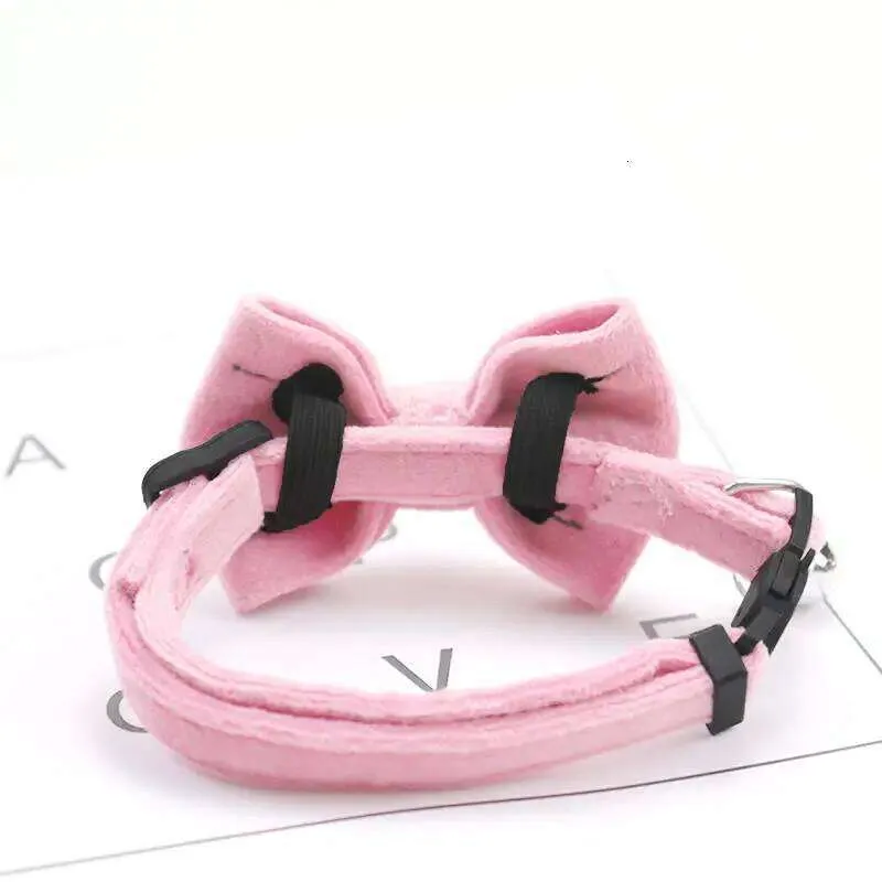 Velvet Cat Collar with Bowknot and Bell Adjustable Safety Buckle for ...