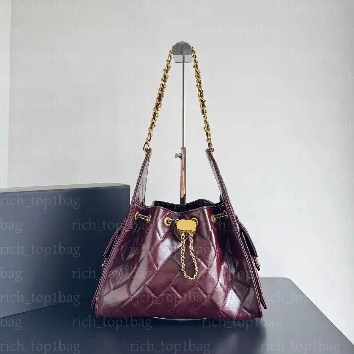 Luxury Designer Patent Leather Shoulder Bag 2026 Denim 25 Tote, Bucket ...
