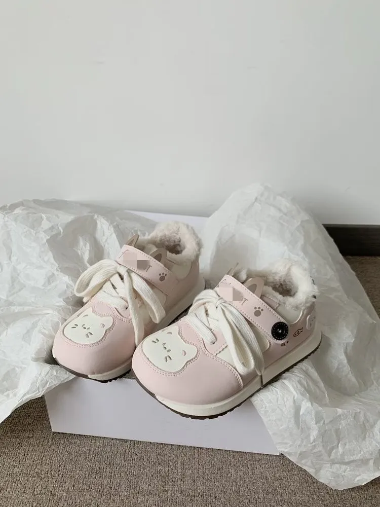 Winter Women's White Loafers with Buckle Strap Breathable Fabric Casual ...