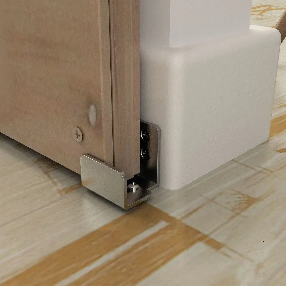 Sliding Barn Door Track System, U-Shaped Brushed Metal, Flush Bottom ...