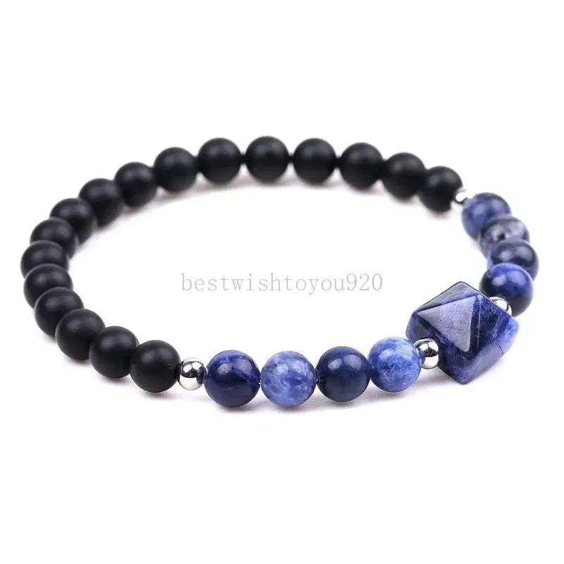 Matte Onyx 6MM Stone Bead Bracelet for Men and Women with Drawstring ...