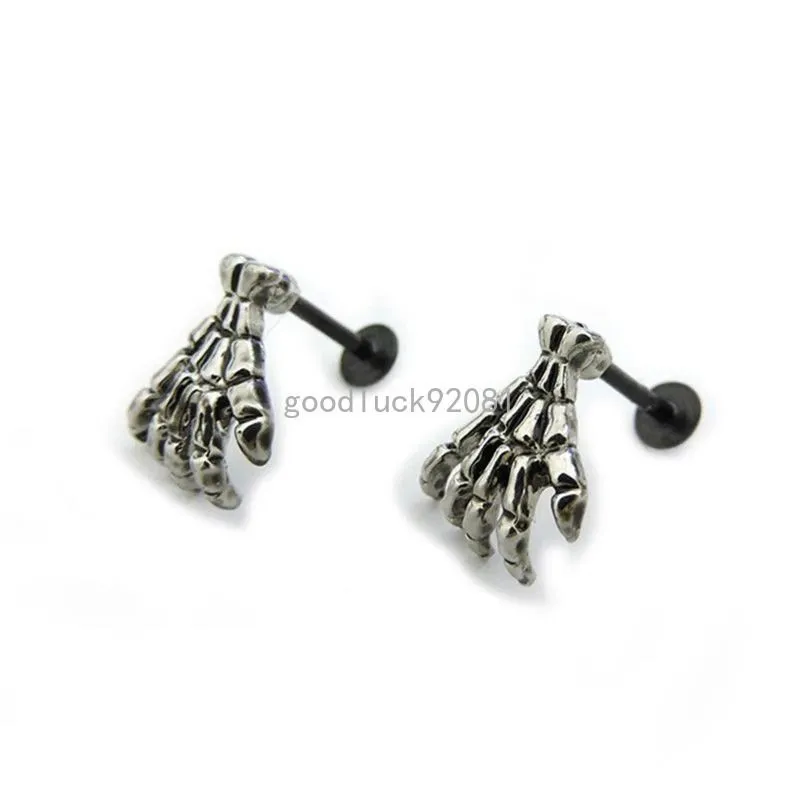 Hand Claw Shaped Lip Ring Stud Earrings Cartilage Tragus Helix ...