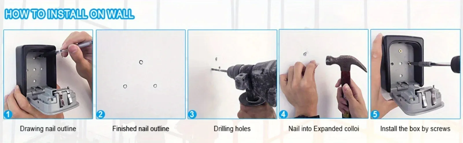 Bnation Ultra-Secure Flip-Top Key Safe Box with Bamboo Material and ...