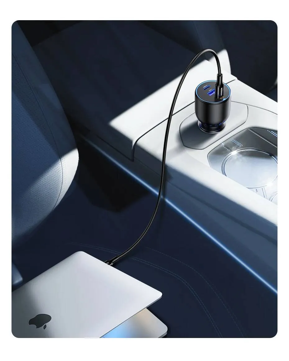 Car-mounted 130W Fast Charging USB Type-C Car Charger for Xiaomi iPhone ...