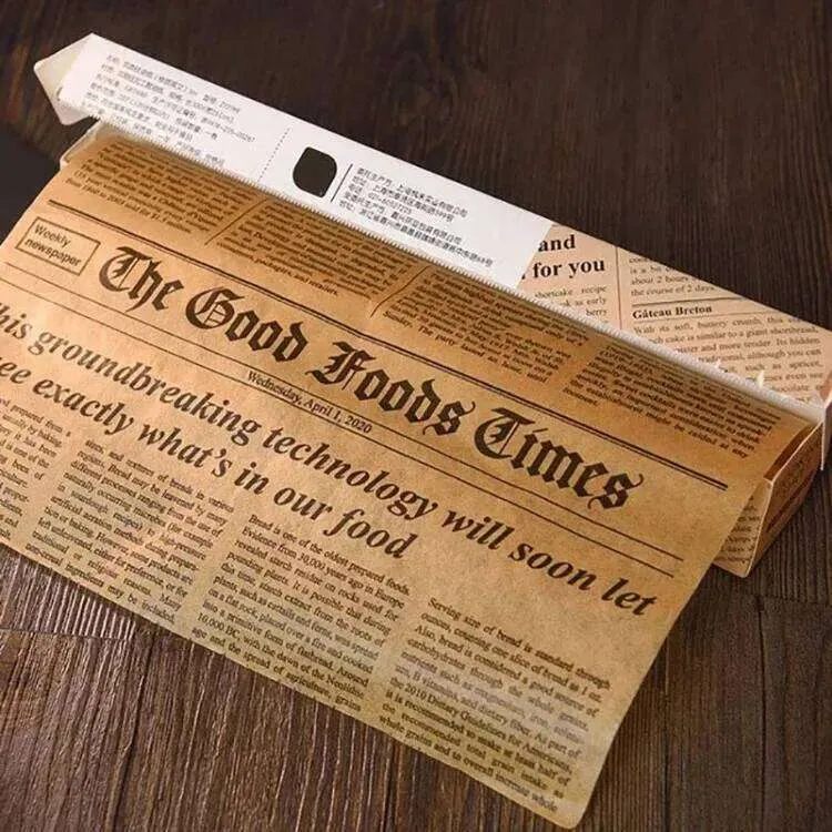 Retro English Newspaper Style Grease Paper Wrappers for Baking and Food ...
