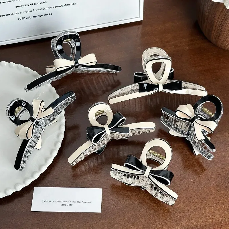 Black White Butterfly Plastic Hair Clip for Wedding and Hip Hop Styles ...