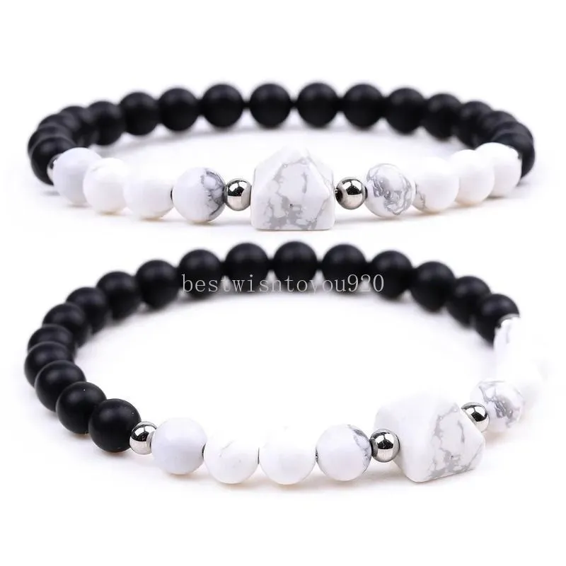 Matte Onyx 6MM Stone Bead Bracelet for Men and Women with Drawstring ...
