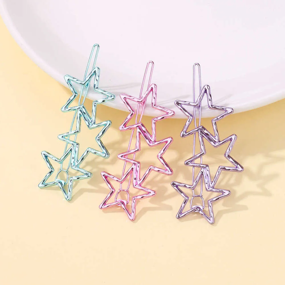 Five-Pointed Star Bamboo Braid Hair Clip with Ribbon Character Pattern ...