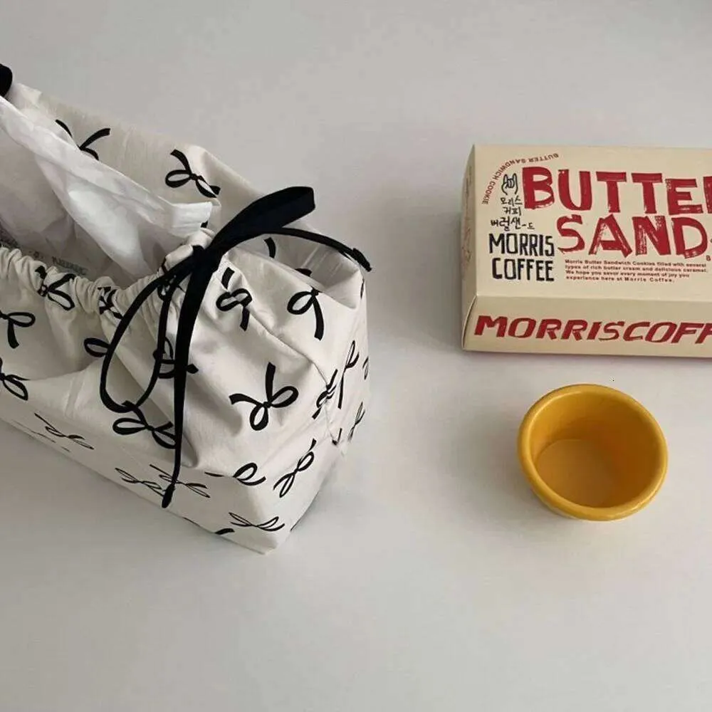 Bow Storage Bag with Ribbon Drawstring for Removable Tissue Boxes ...